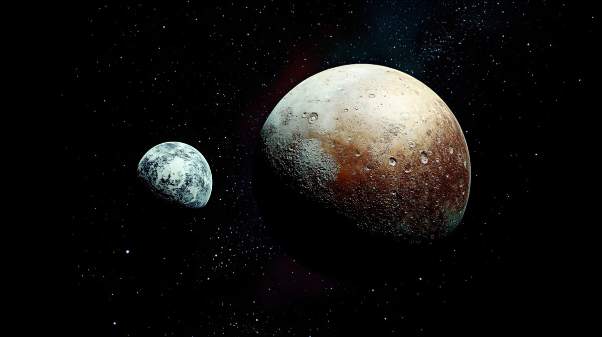 This is the cosmic love story between Pluto and its moon Charon